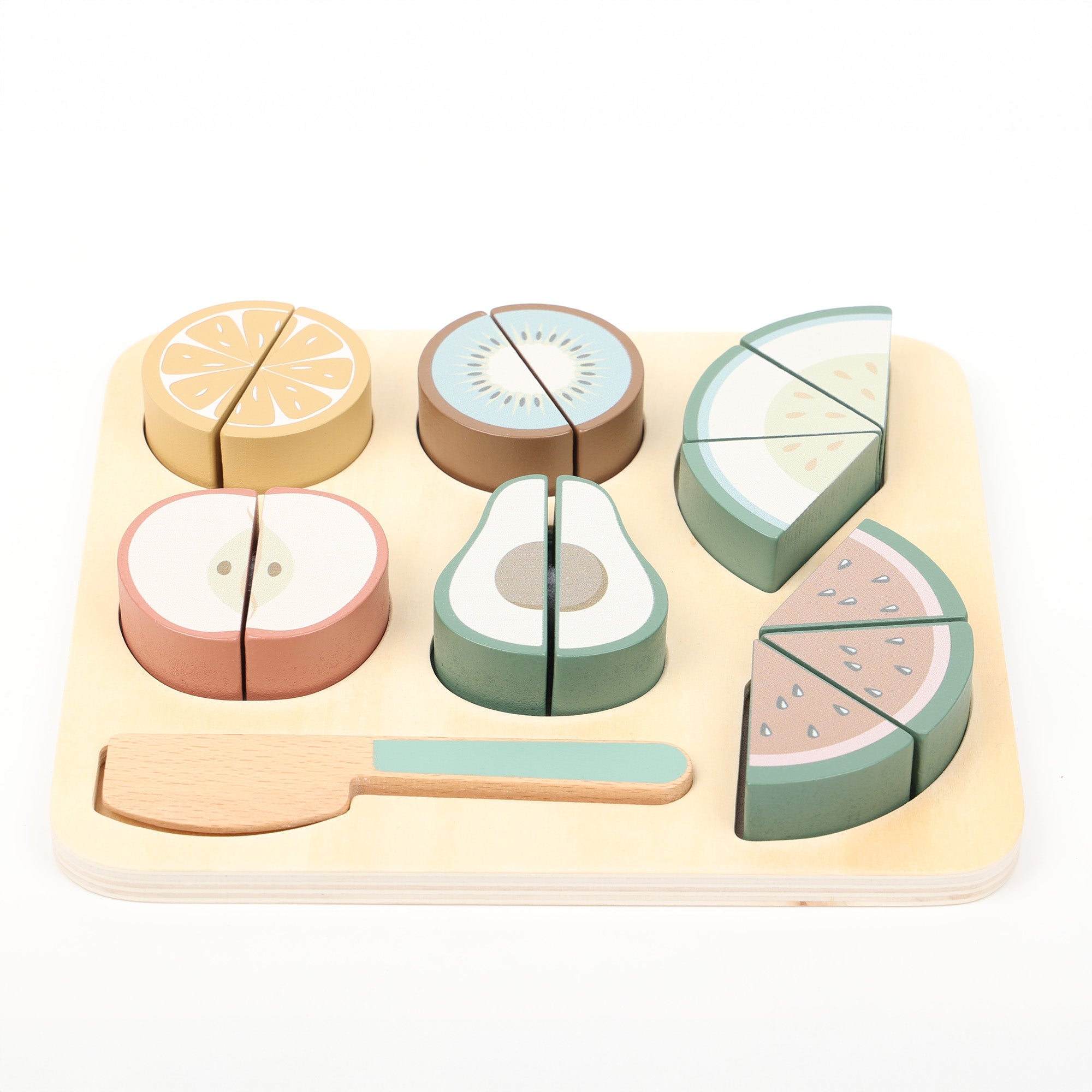 Wooden Fruit Cutting Puzzle | Velcro Play Food Set for Kids Ages 18m ...